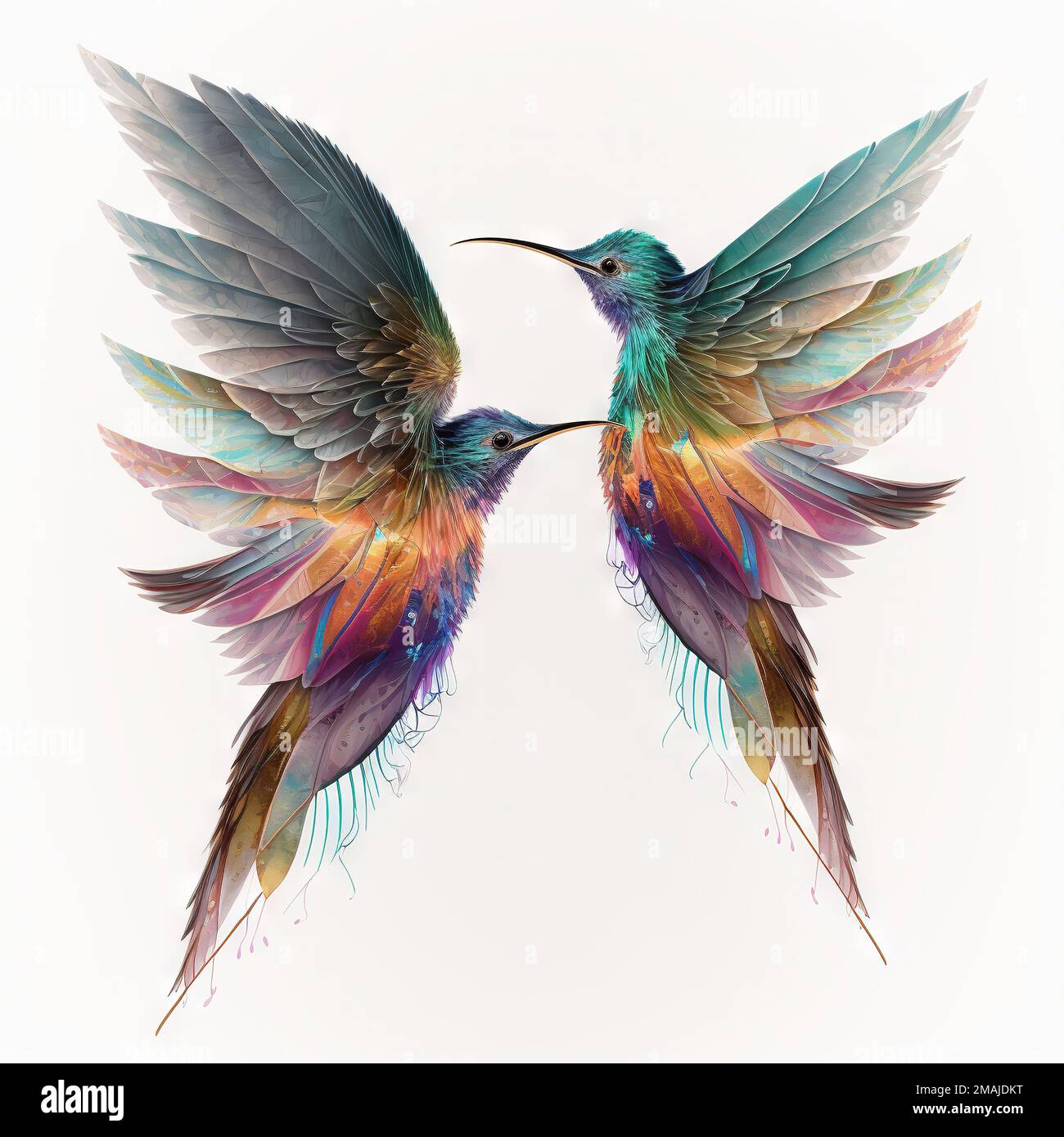 Two birds fly away hi-res stock photography and images - Alamy