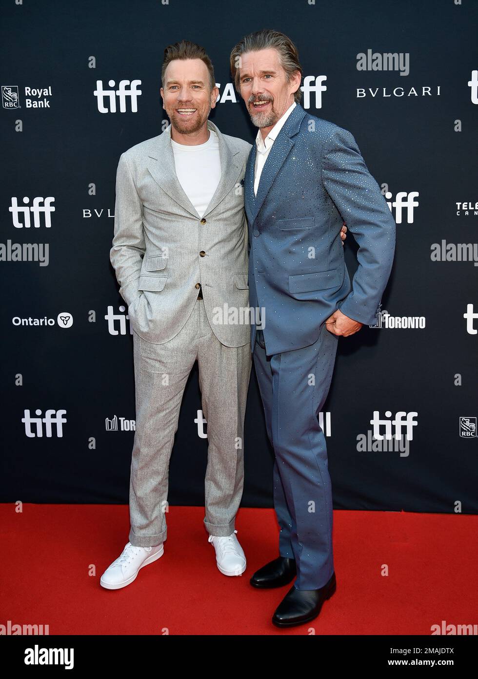 Ewan McGregor, left, and Ethan Hawke attend the premiere of "Raymond ...
