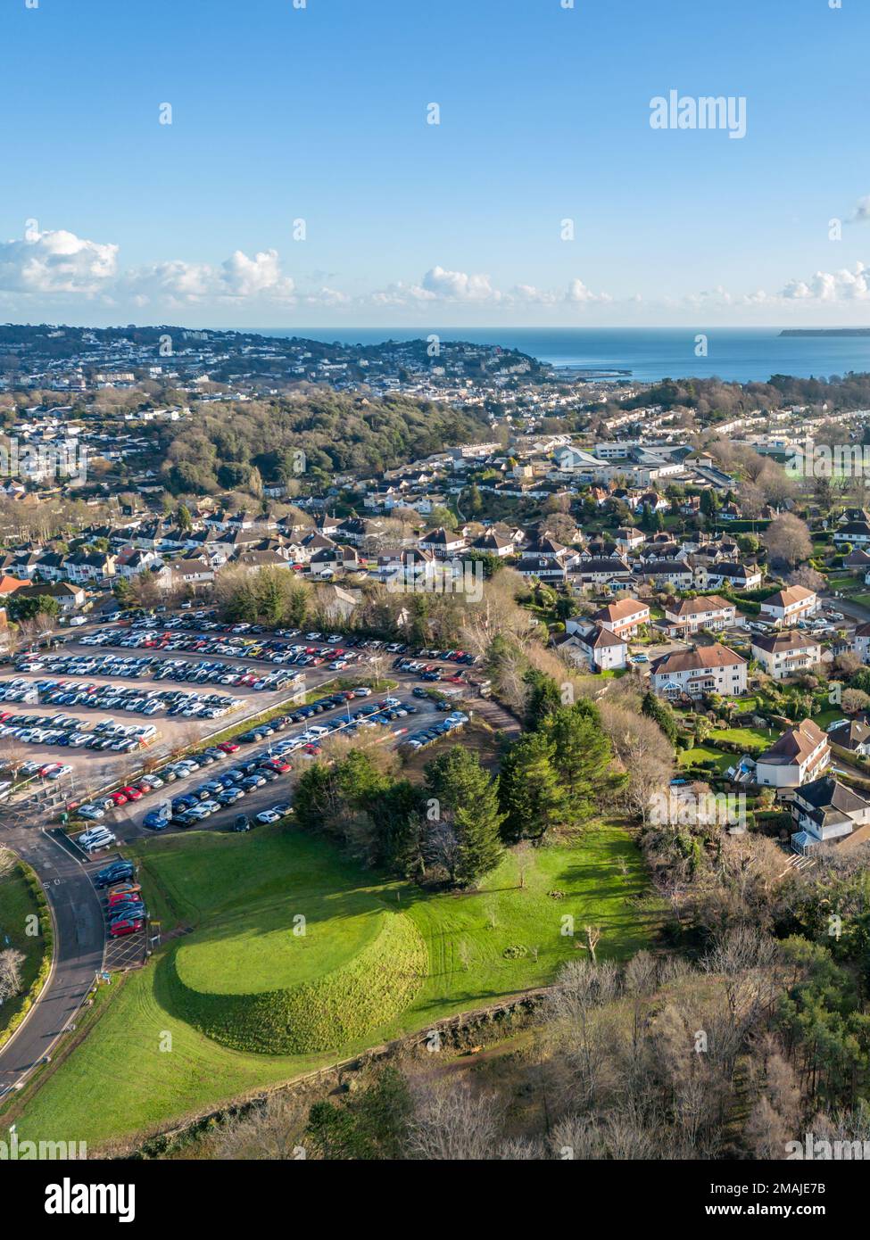 Circular helipad of Torbay Hospital in Torquay, Devon, UK Stock Photo ...