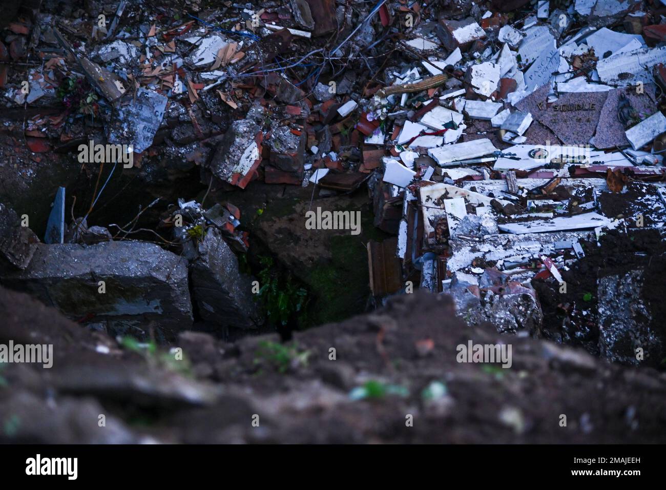 SANT'AGATA DE' GOTI, ITALY - JANUARY 19: The collapse of the wing of ...