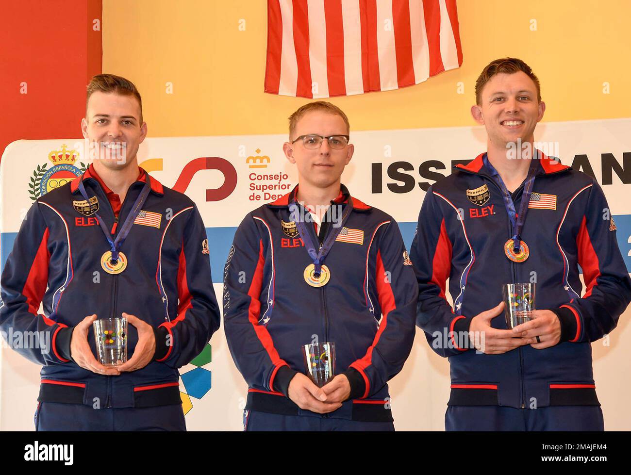 Sgt. Tim Sherry, Sgt. Ivan Roe and Staff Sgt. Patrick Sunderman stand ...