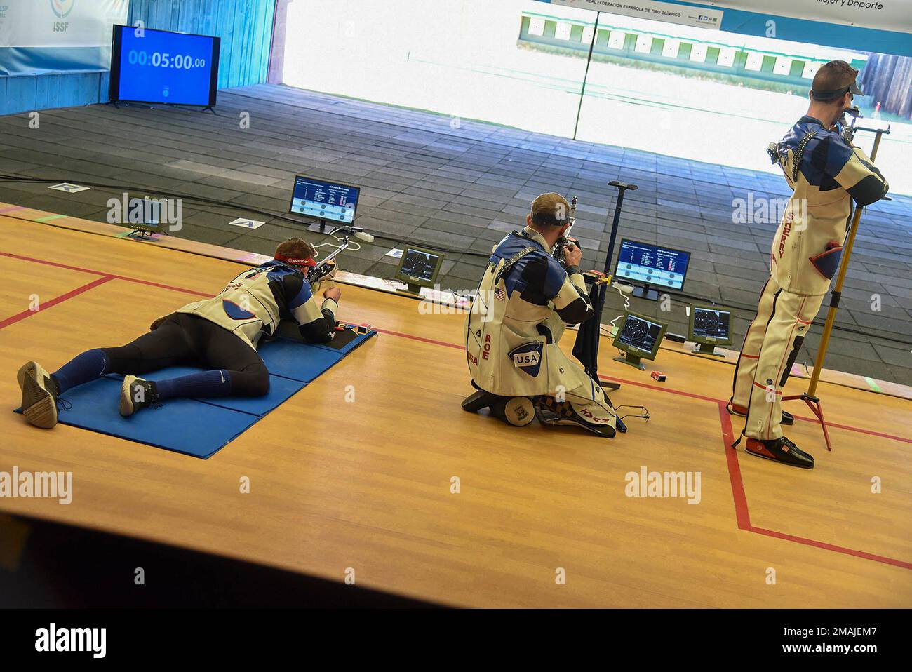 Staff Sgt. Patrick Sunderman, Sgt. Ivan Roe and Sgt. Tim Sherry compete ...
