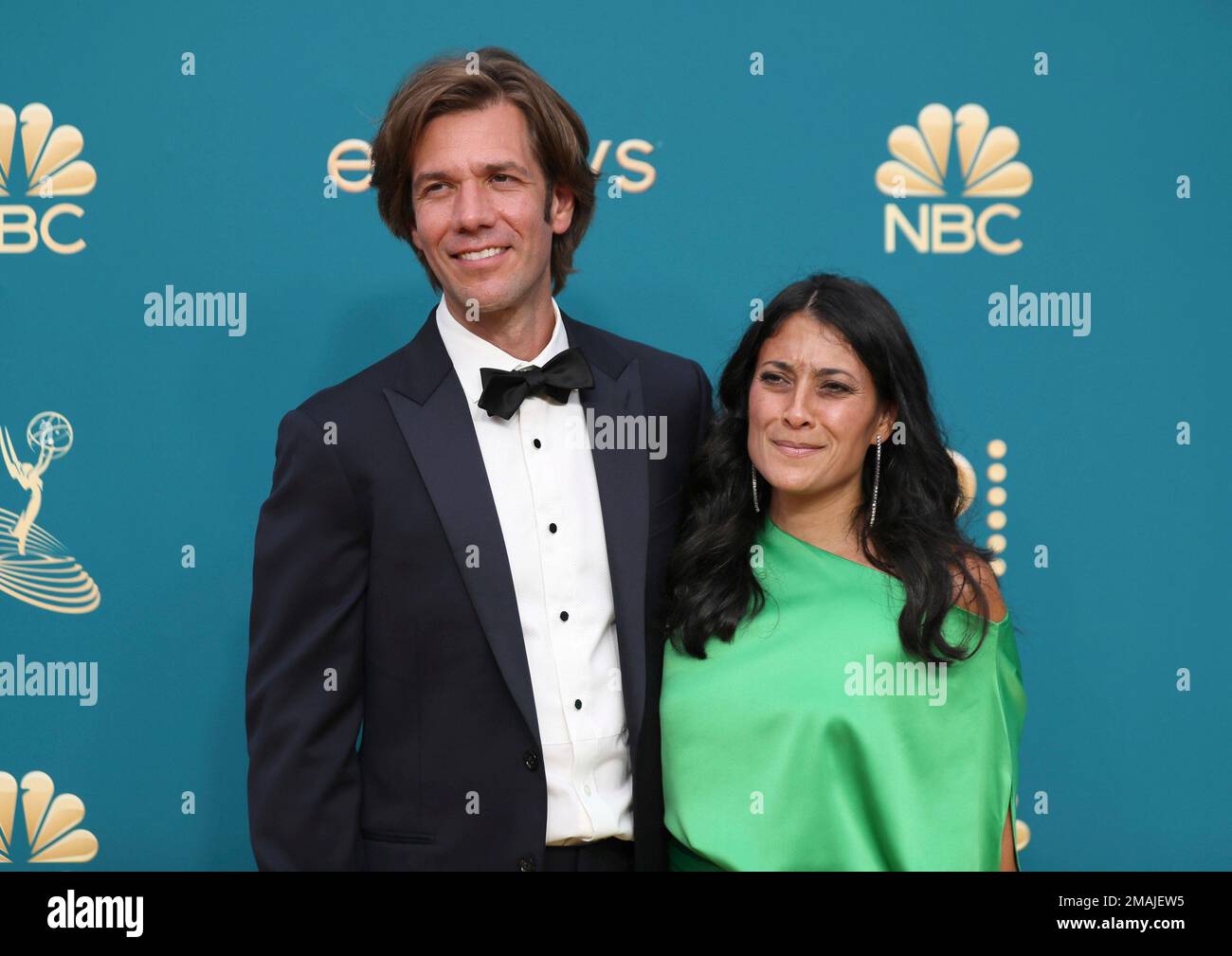 Anthony Spino, left, and Denise Rehrig arrive at the 74th Emmy Awards ...