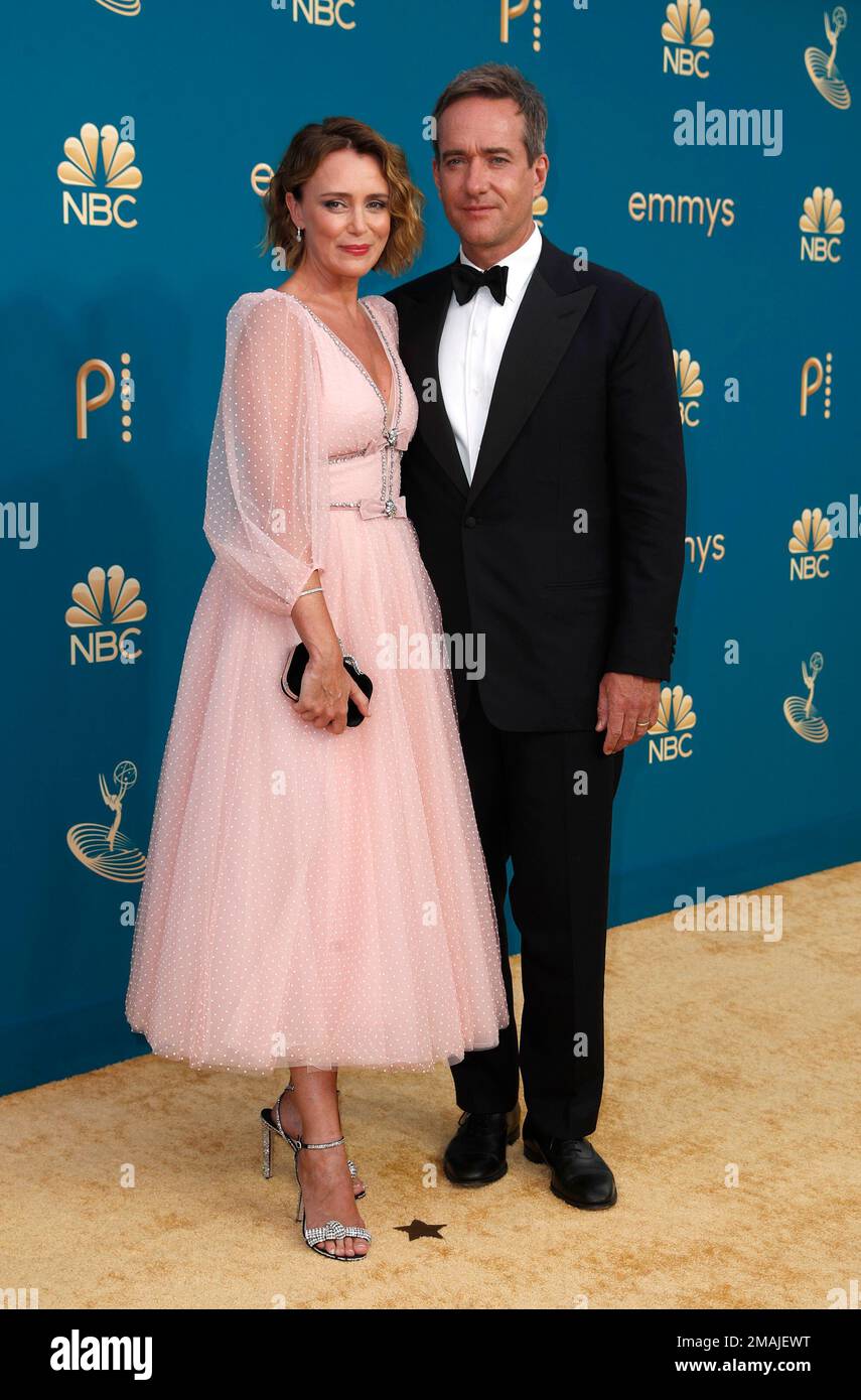 Keeley Hawes, left, and Matthew Mcfayden arrive at the 74th Emmy Awards ...