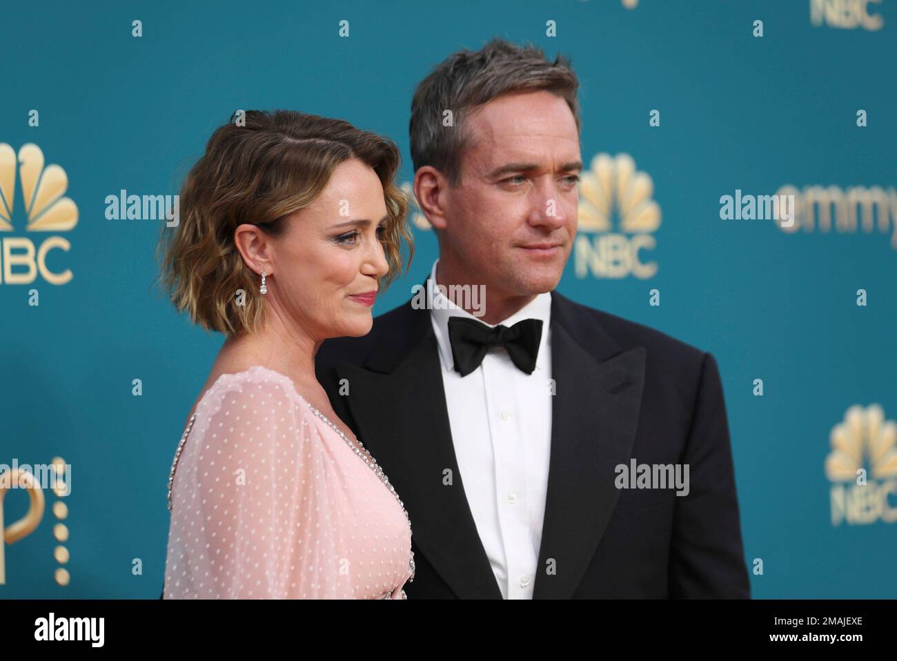 Keeley Hawes, left, and Matthew Mcfayden arrive at the 74th Emmy Awards ...