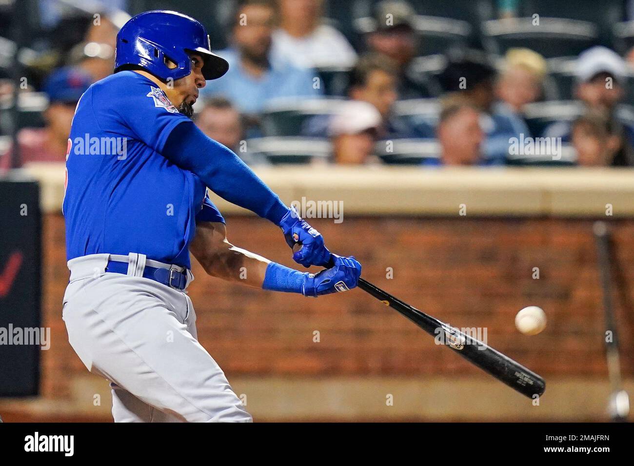 Chicago Cubs' Rafael Ortega hits a home run during the second inning of ...