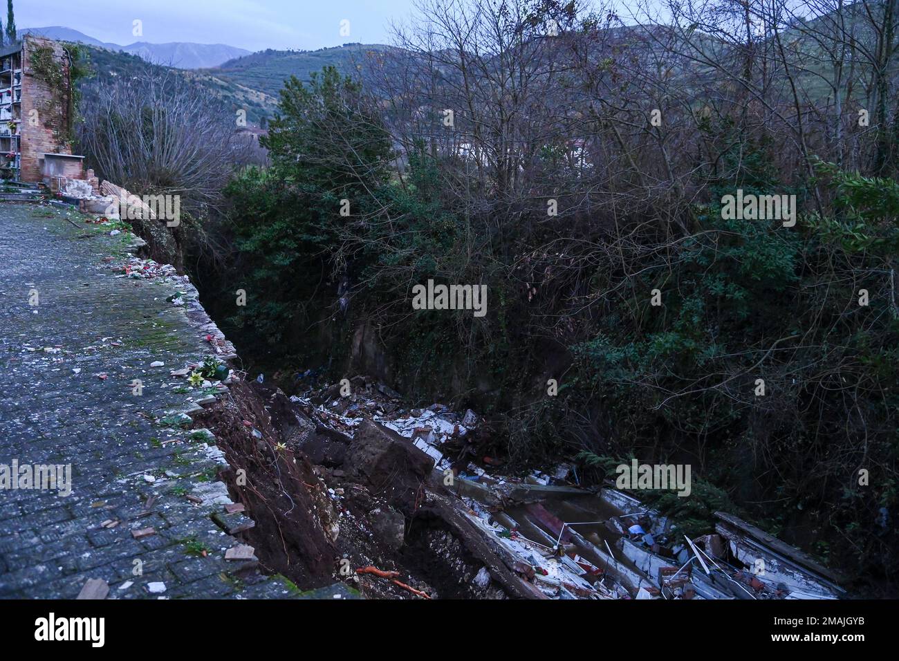 SANT'AGATA DE' GOTI, ITALY - JANUARY 19: The collapse of the wing of ...