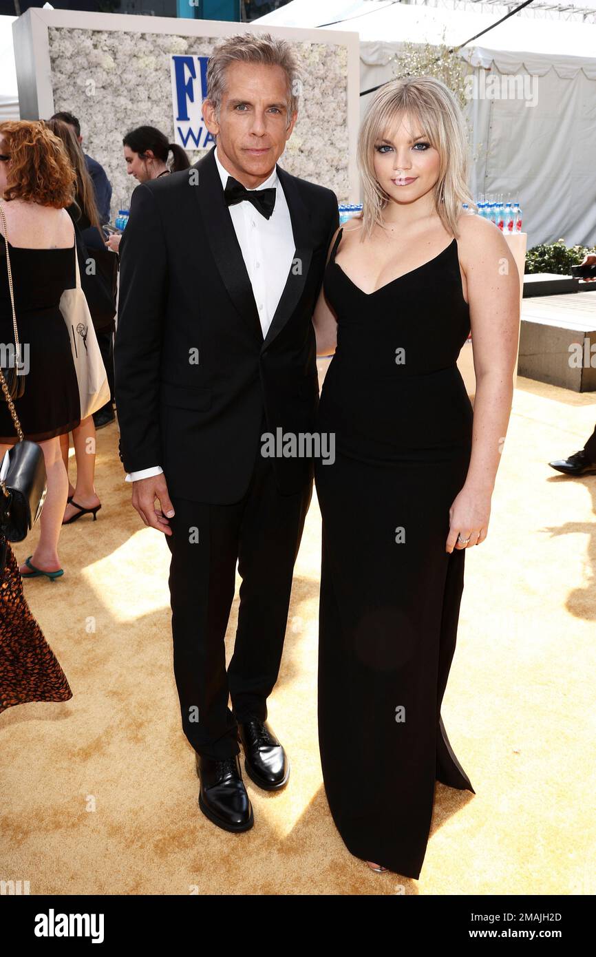 Ben Stiller, left, and his daughter Ella Stiller arrive at the 74th ...