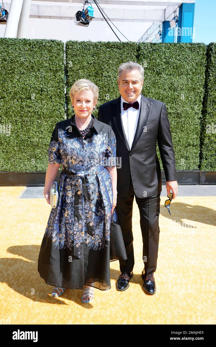 Eve Plumb, left, and Christopher Knight arrive at the Drybar touch up ...