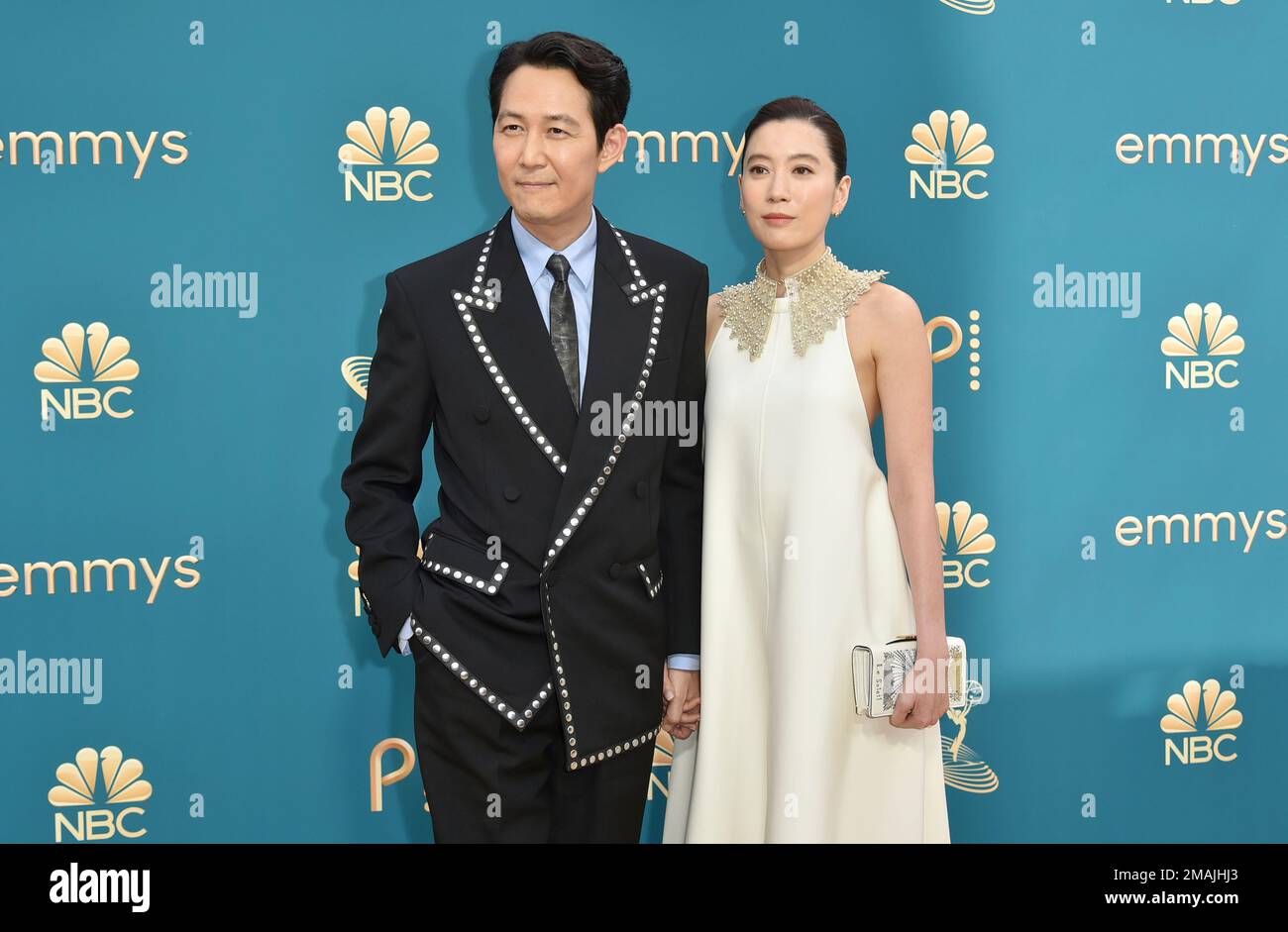 Lee Jung-Jae, left, and Lim Se Ryung arrive at the 74th Primetime Emmy ...
