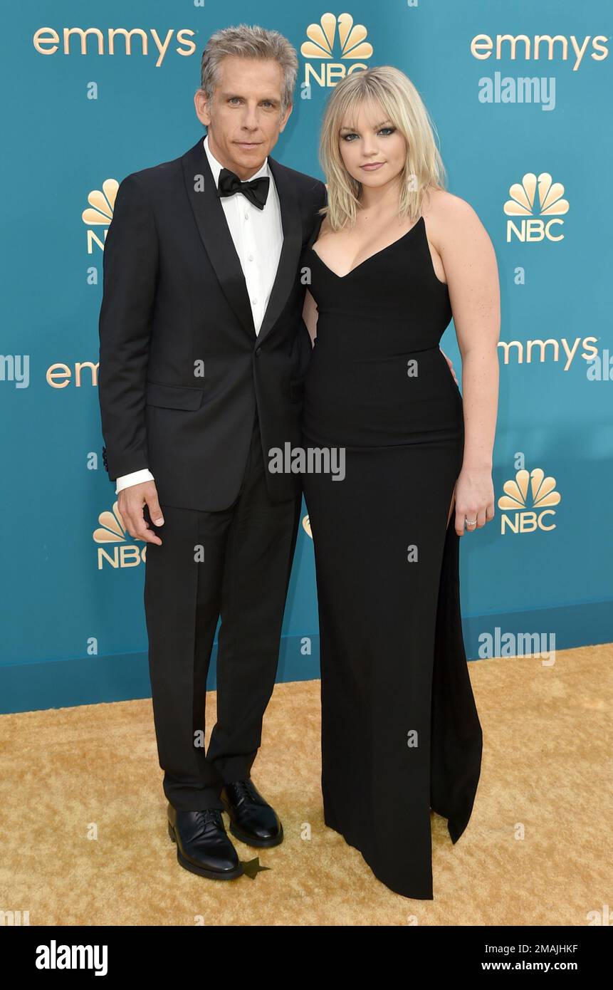 Ben Stiller, left, and Ella Stiller arrive at the 74th Primetime Emmy ...