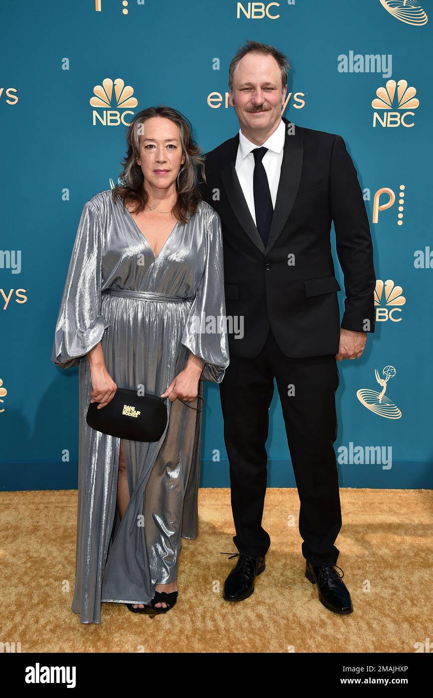 Karyn Kusama, left, and Phil Hay arrive at the 74th Emmy Awards on ...