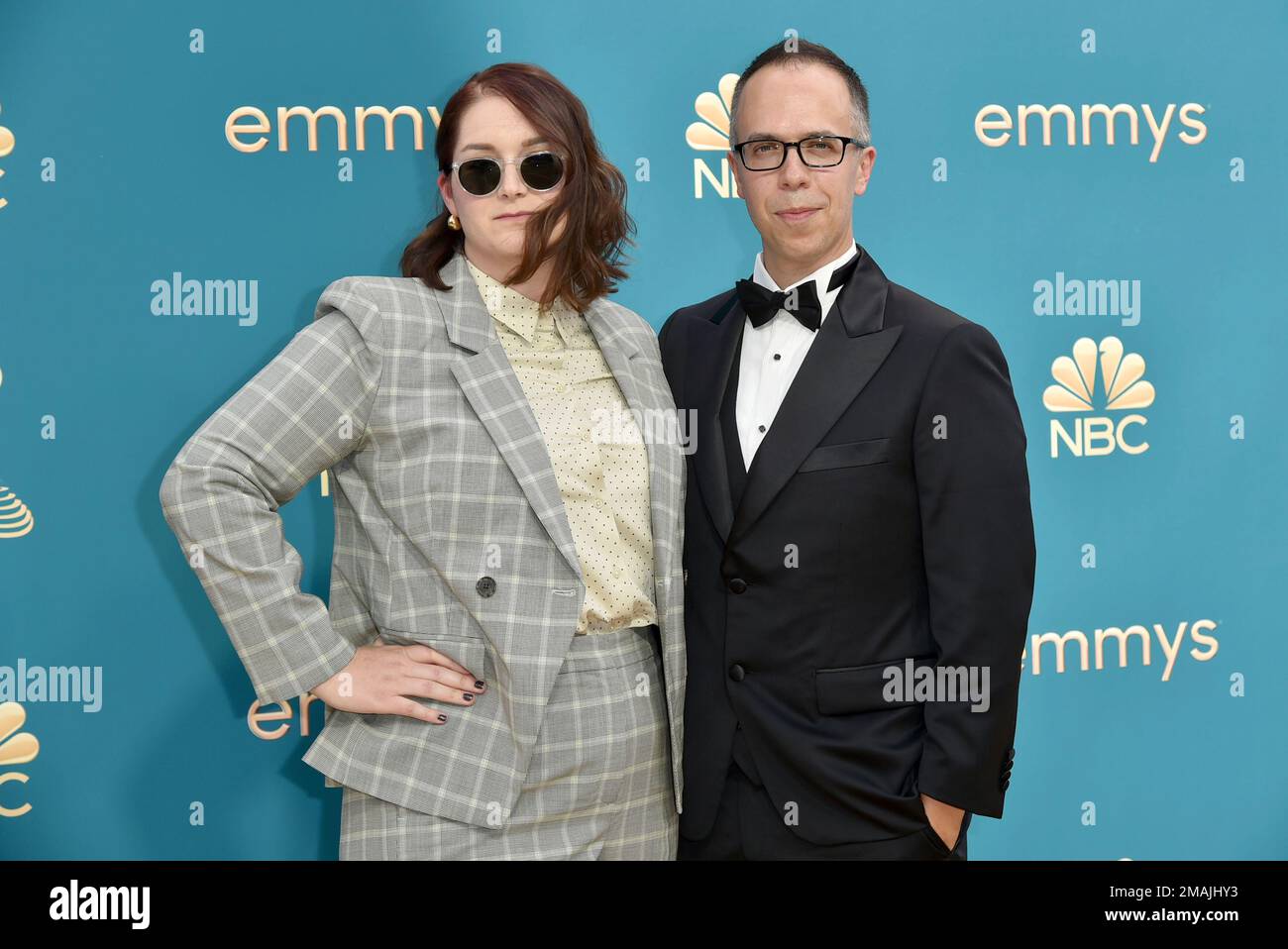 Liz Hannah, left, and Brian Millikin arrive at the 74th Primetime Emmy ...