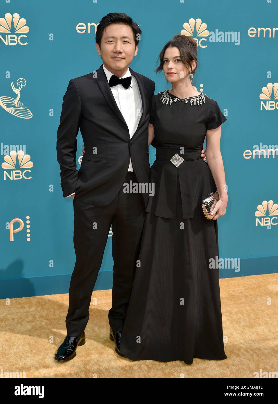 Hiro Murai, left, and Emma Barrie arrive at the 74th Primetime Emmy ...