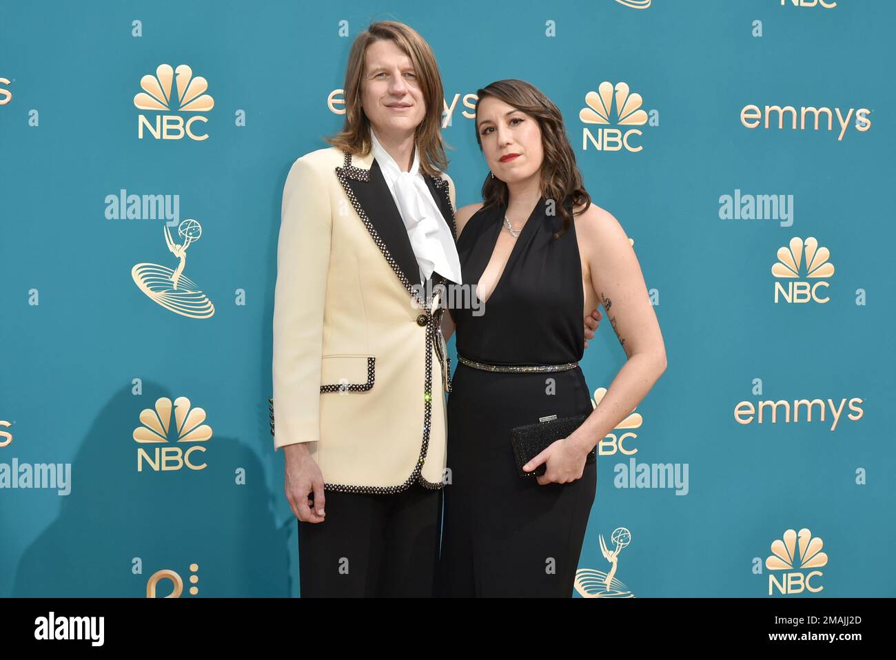 Bart Nickerson, left, and Ashley Lyle arrive at the 74th Primetime Emmy ...