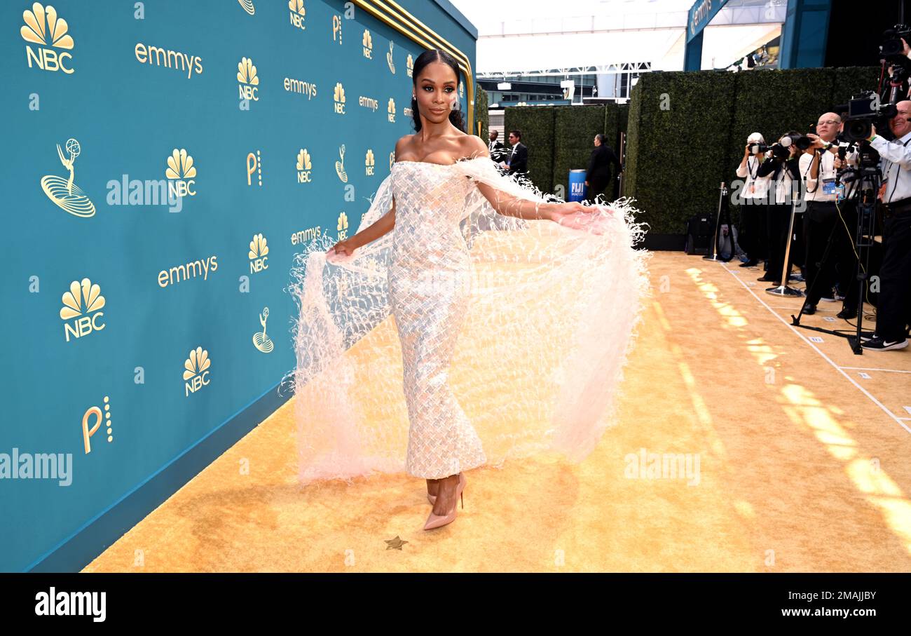 Zuri Hall arrives at the 74th Emmy Awards on Monday, Sept. 12, 2022 at ...