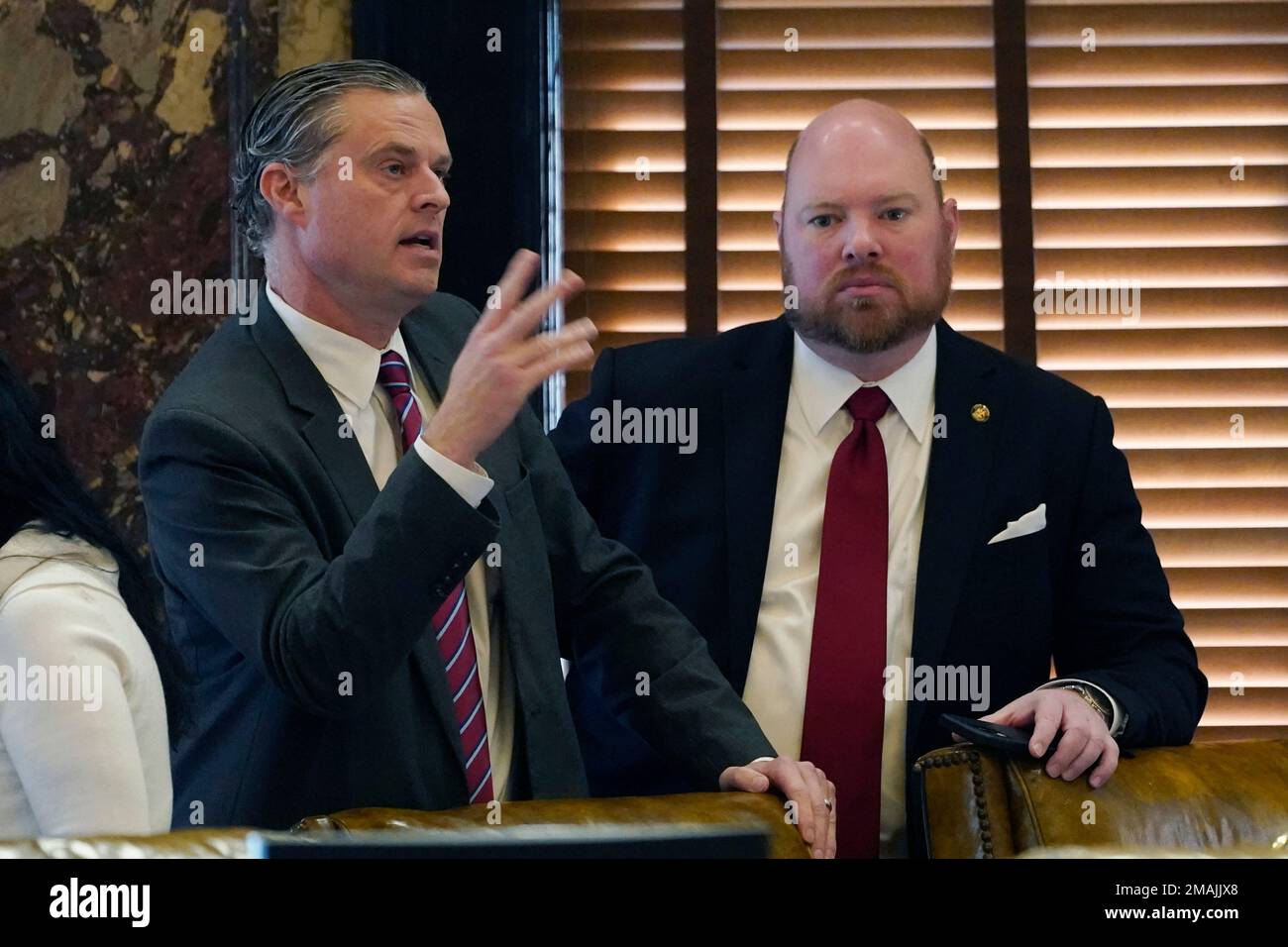 Republican Sens. Chad McMahan, left, of Guntown, and Joel Carter of ...