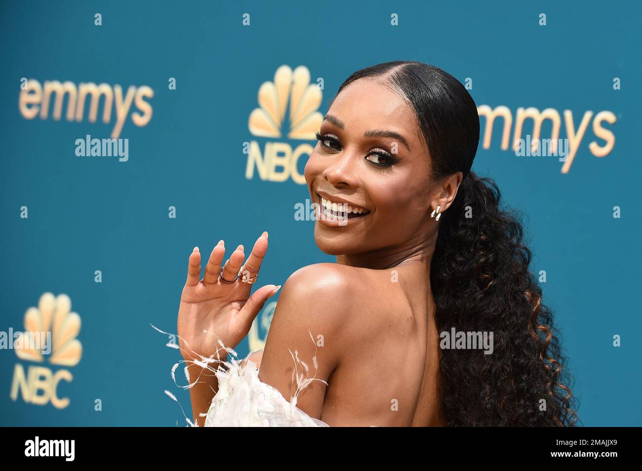 Zuri Hall arrives at the 74th Emmy Awards on Monday, Sept. 12, 2022 at ...