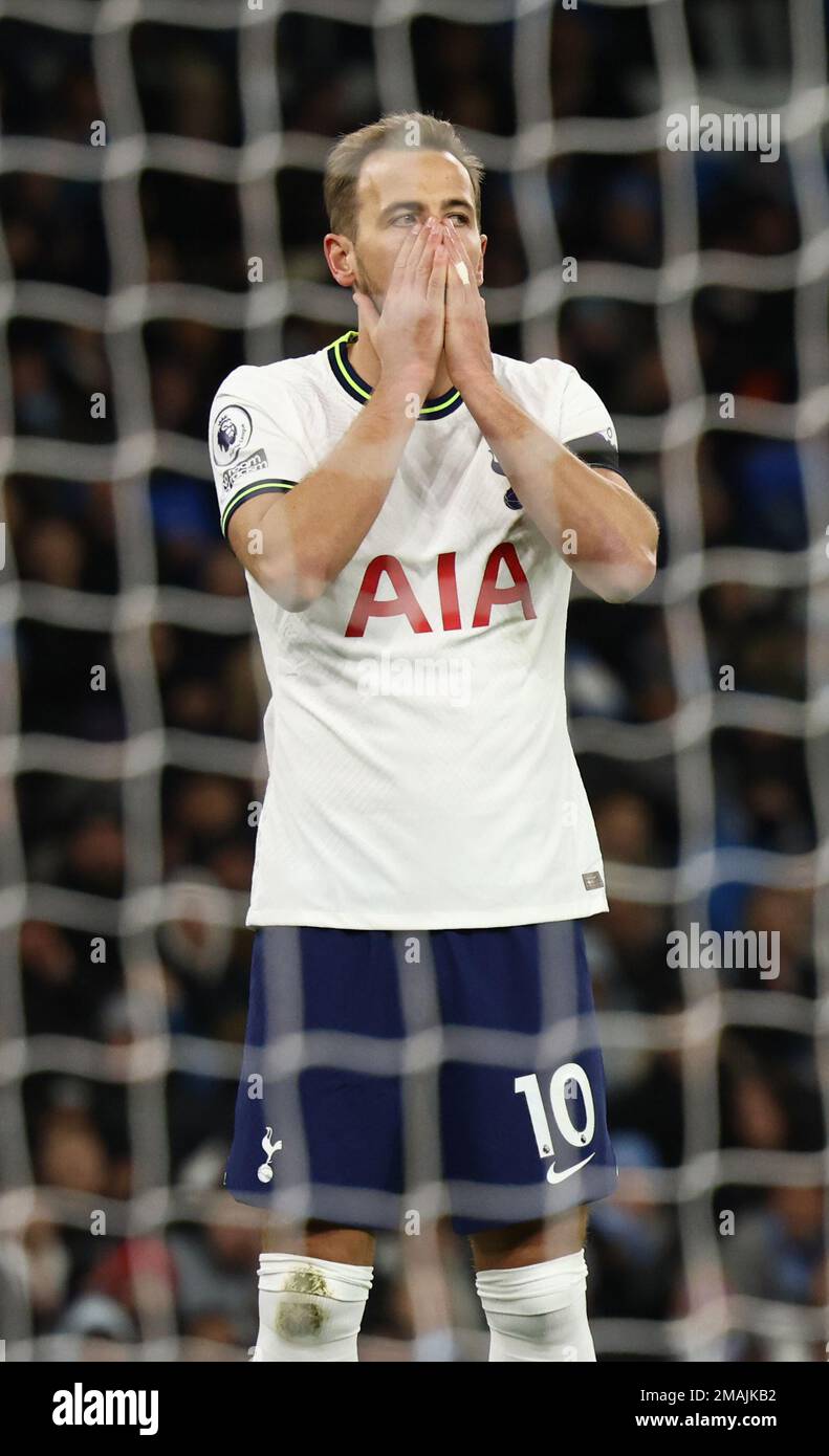 Manchester, UK. 19th January 2023. Harry Kane of Tottenham dejected ...