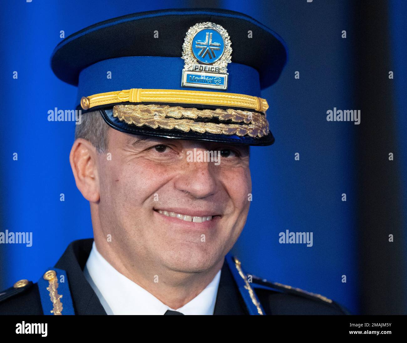 Canada. 19th Jan, 2023. New Montreal police chief Fady Dagher smiles ...