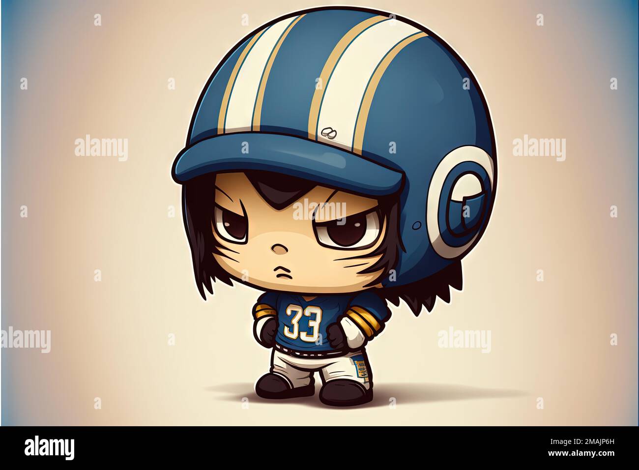 Cartoon American Football Player Standing