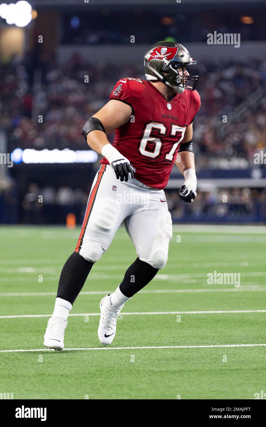 Tampa Bay Buccaneers guard Luke Goedeke (67) is seen during an NFL ...