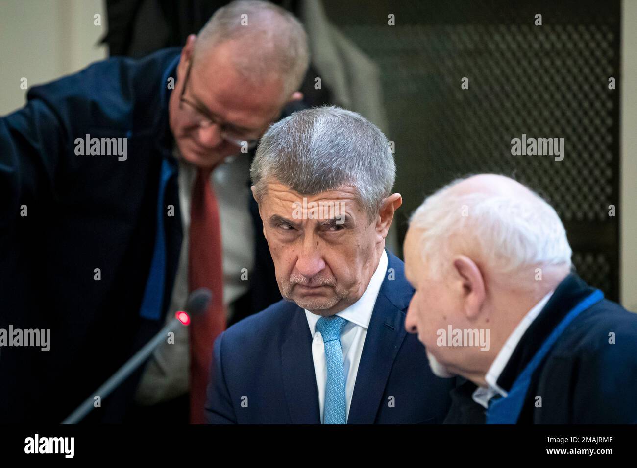 Czech billionaire and former Prime Minister Andrej Babis looks on, at ...