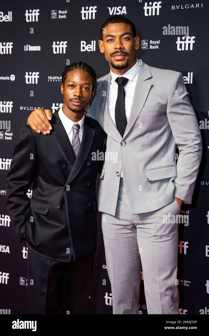 Lamar Johnson, left, and Aaron Pierre attend the TIFF Tribute Awards at ...