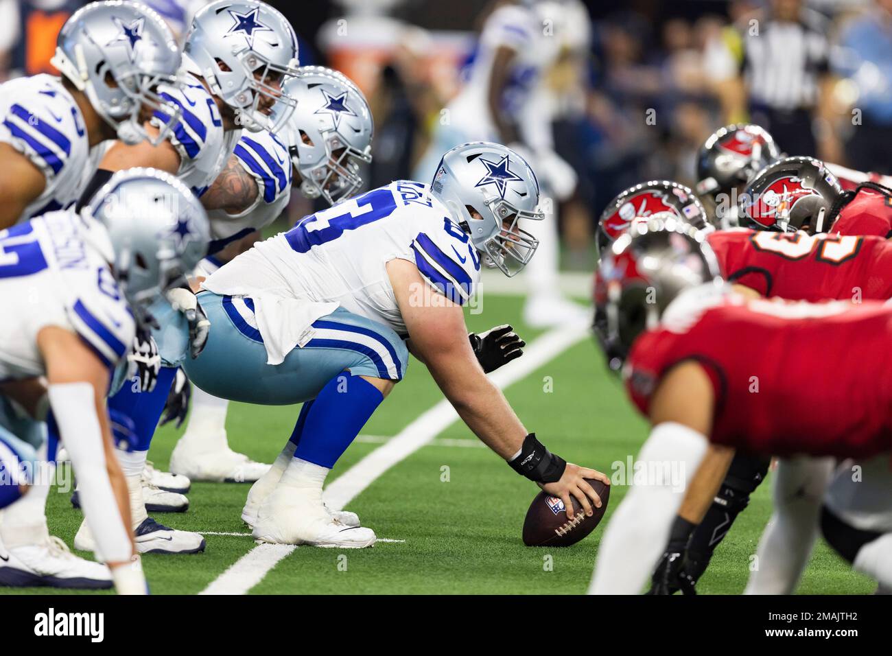 The Dallas Cowboys offense lines up against the Tampa Bay Buccaneers ...