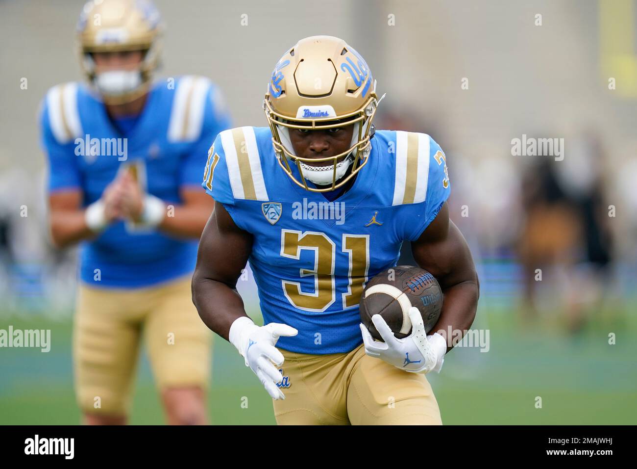 UCLA running back Deshun Murrell (31) warms-up before an NCAA college football game against ...