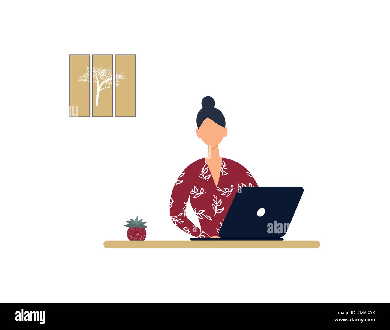 Zoom meeting woman Stock Vector Images - Alamy
