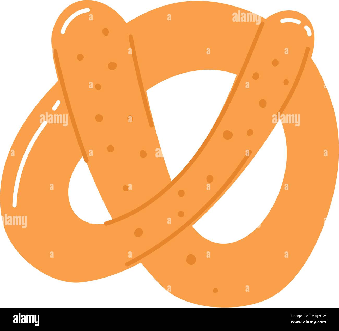 Tasty pretzel in cartoon flat style. hand drawn vector illustration of ...