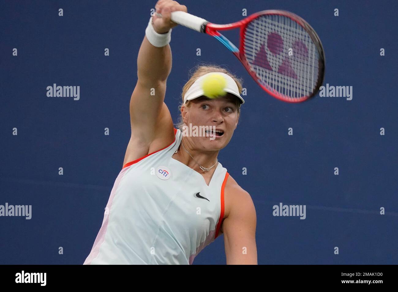 Diede De Groot, of the Netherlands, returns a shot to Yui Kamiji, of ...