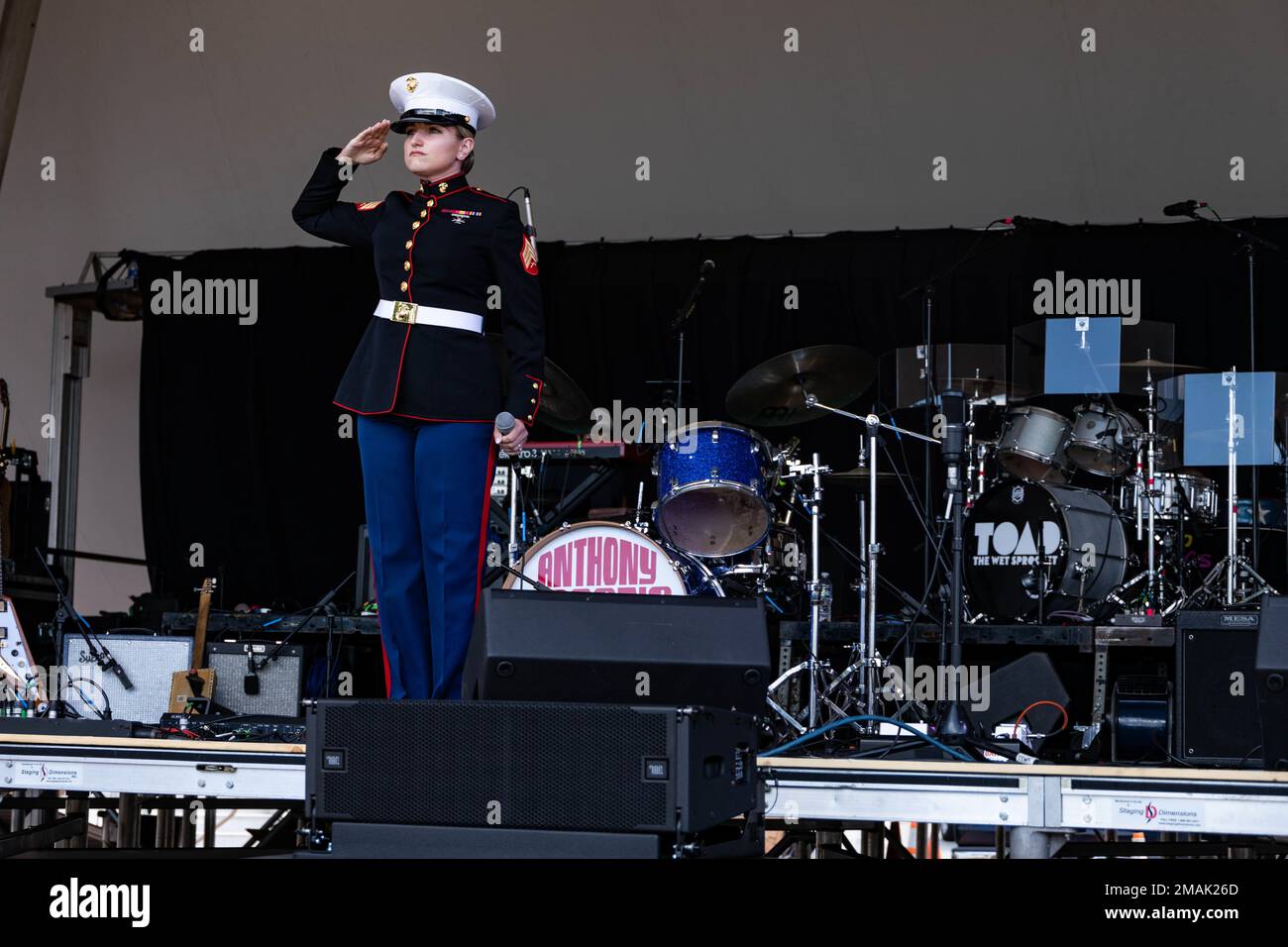 U.S. Marine Corps Sgt. Dana Reminsky, the vocalist of the Marine Corps ...