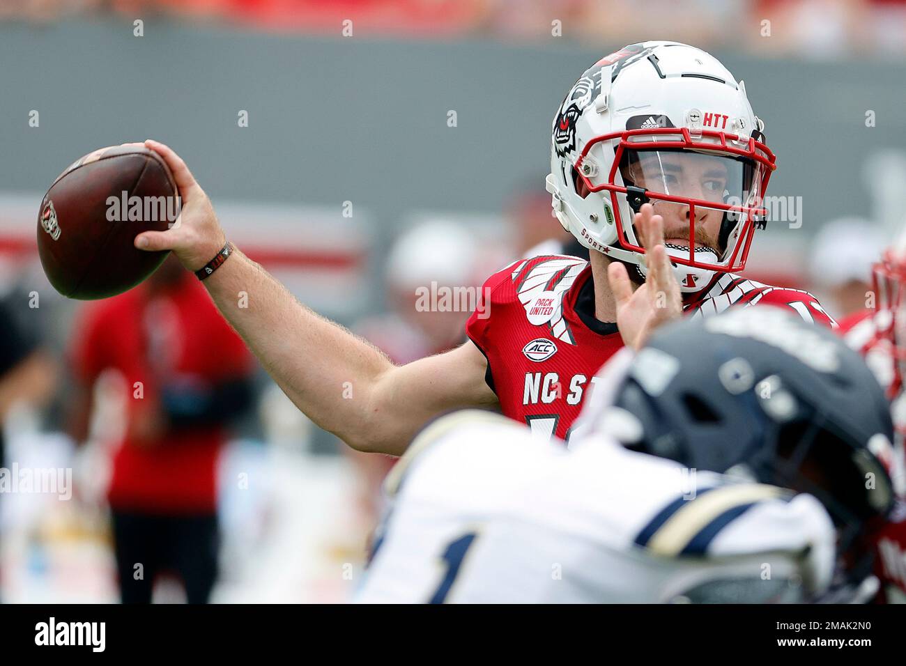 North Carolina State's Devin Leary (13) throws the ball against ...