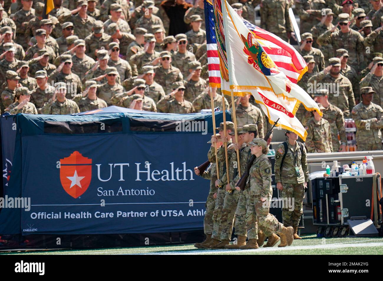 Opening ceremonies during the NCAA football game between UTSA and Army ...