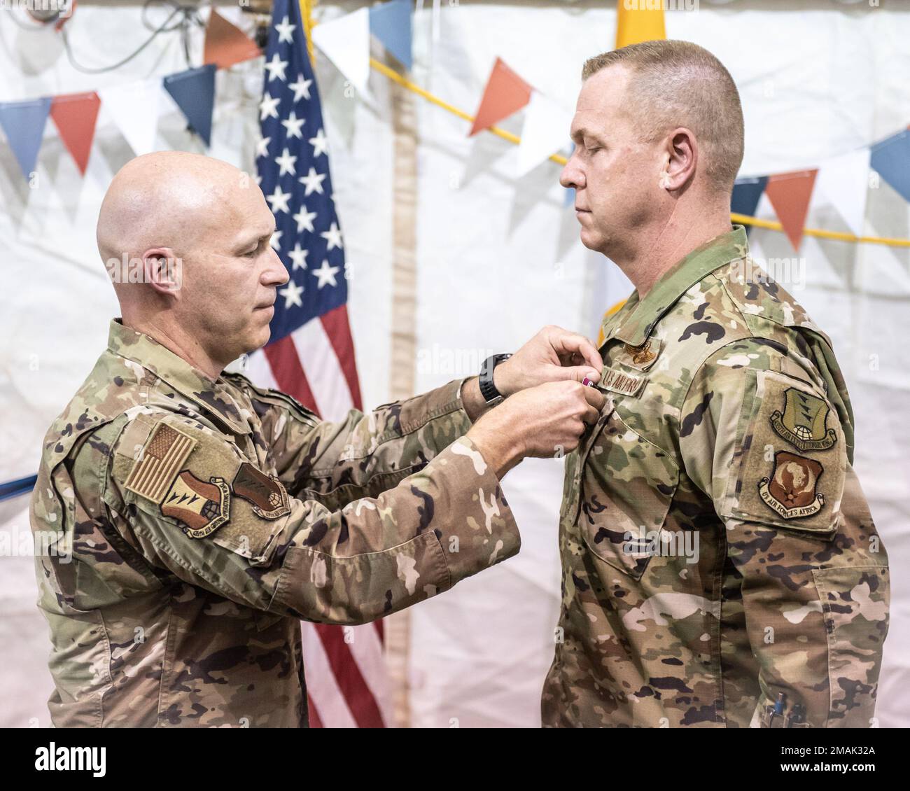 U.S. Air Force Col. Calvin Powell, left, 435th Air Expeditionary Wing ...