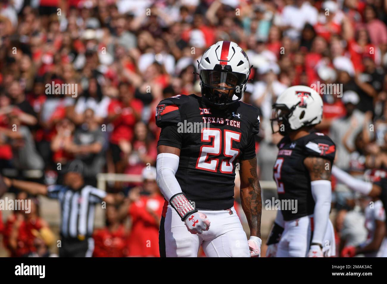 Texas Tech defensive back Dadrion Taylor-Demerson (25) walks off the ...