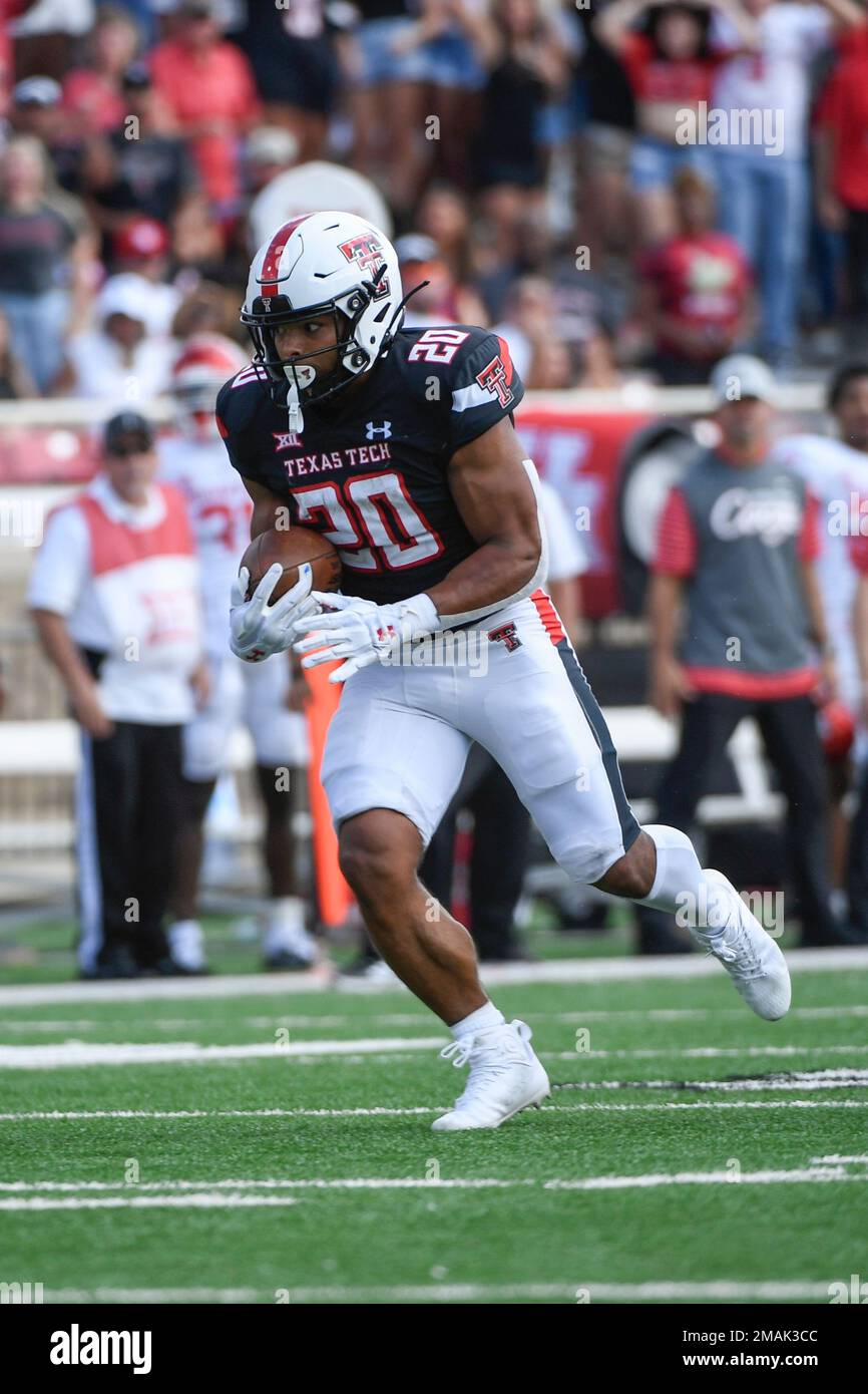 Texas Tech wide receiver Nehemiah Martinez I (20) runs with the ball on ...
