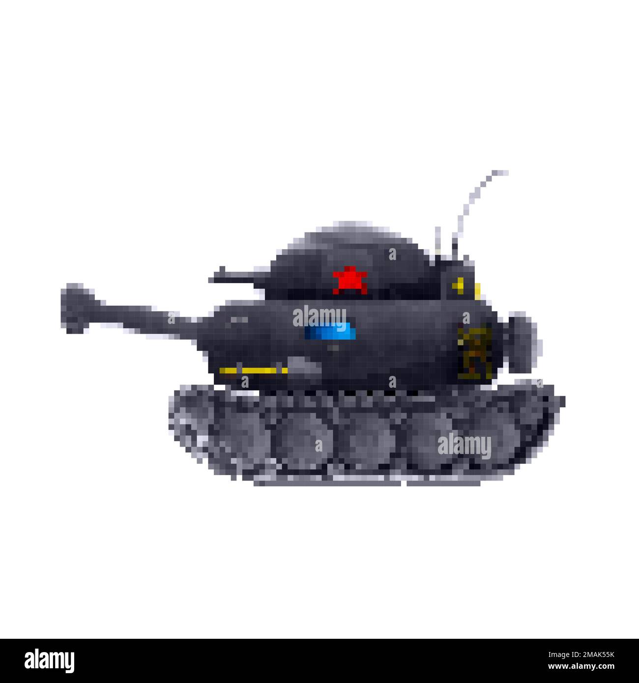 Red star tank 8 bit pixel art vector icon over white Stock Vector Image ...