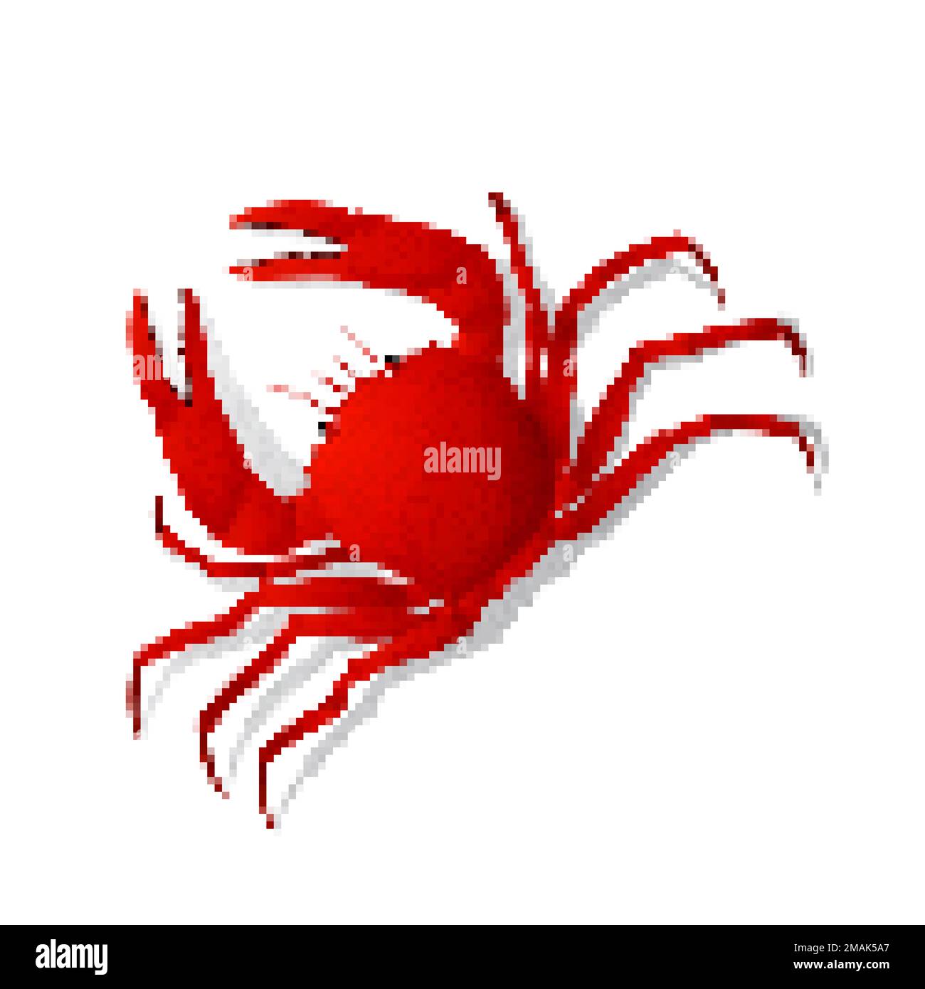 Red Crab Vector Icon Pixel Art Illustration Isolated On White Background Stock Vector Image