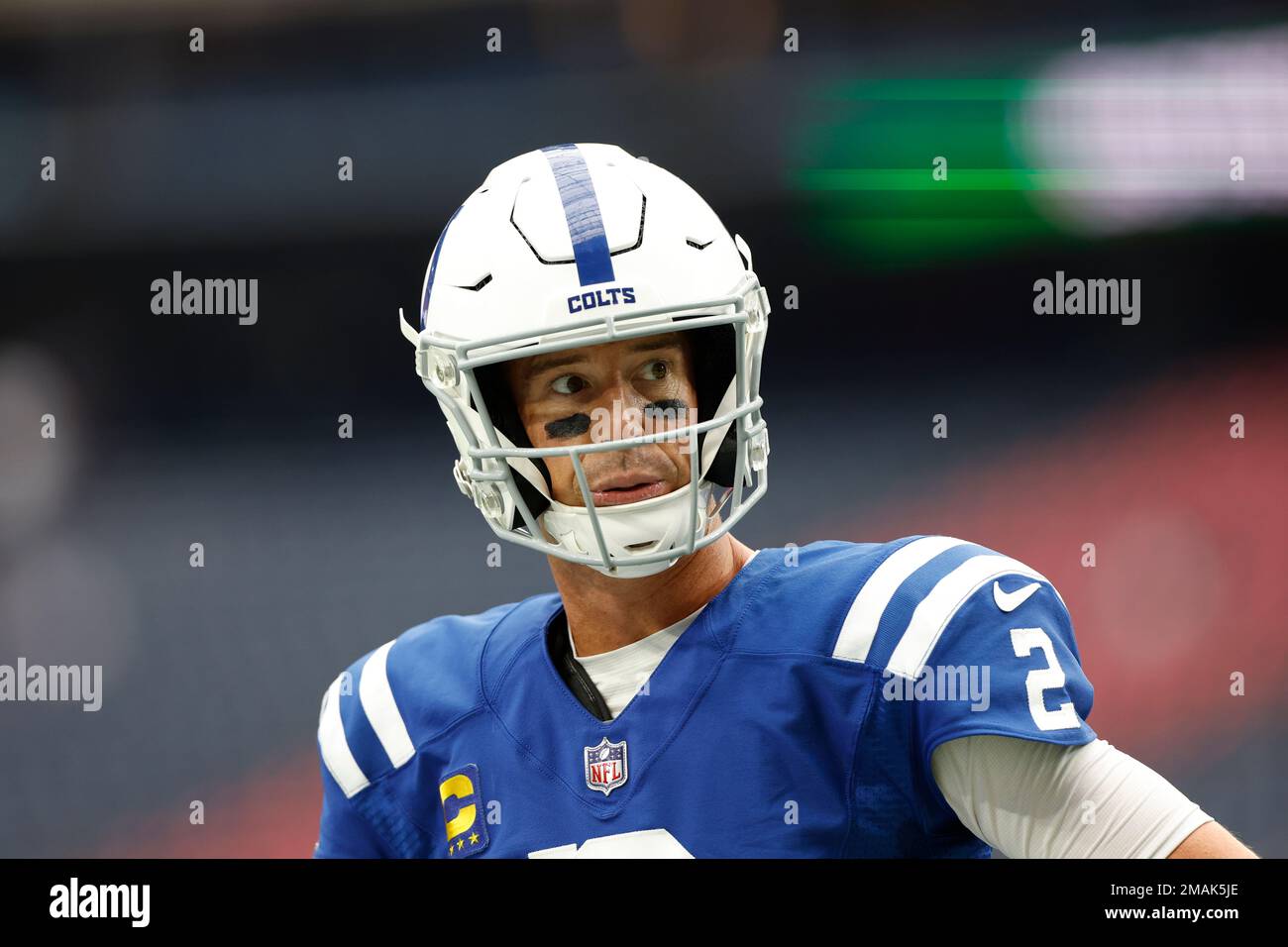 Indianapolis Colts quarterback Matt Ryan (2) during pregame warmups ...