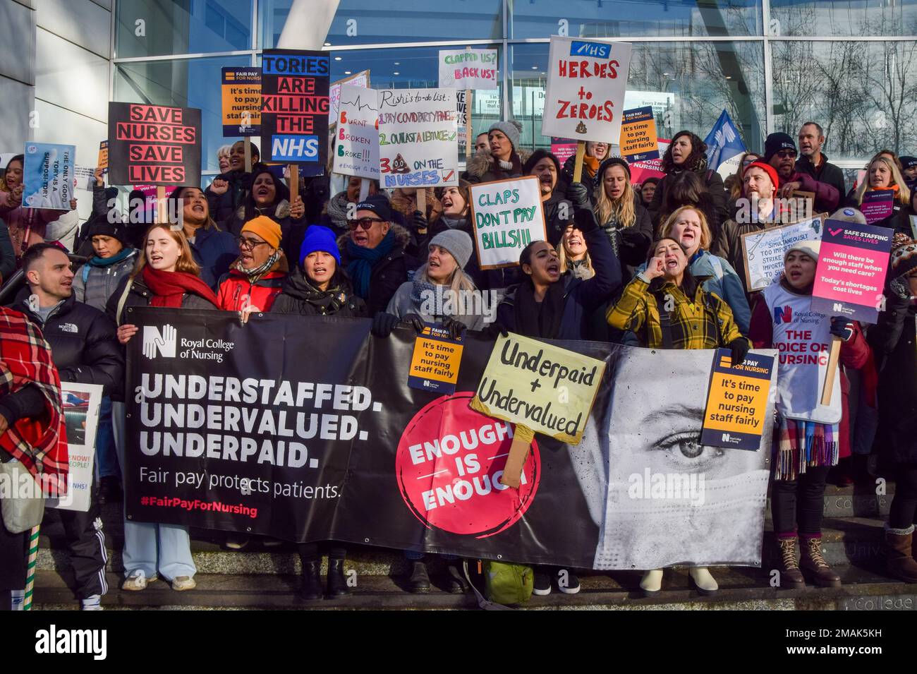 London, UK. 19th January 2023. Picket outside University College ...
