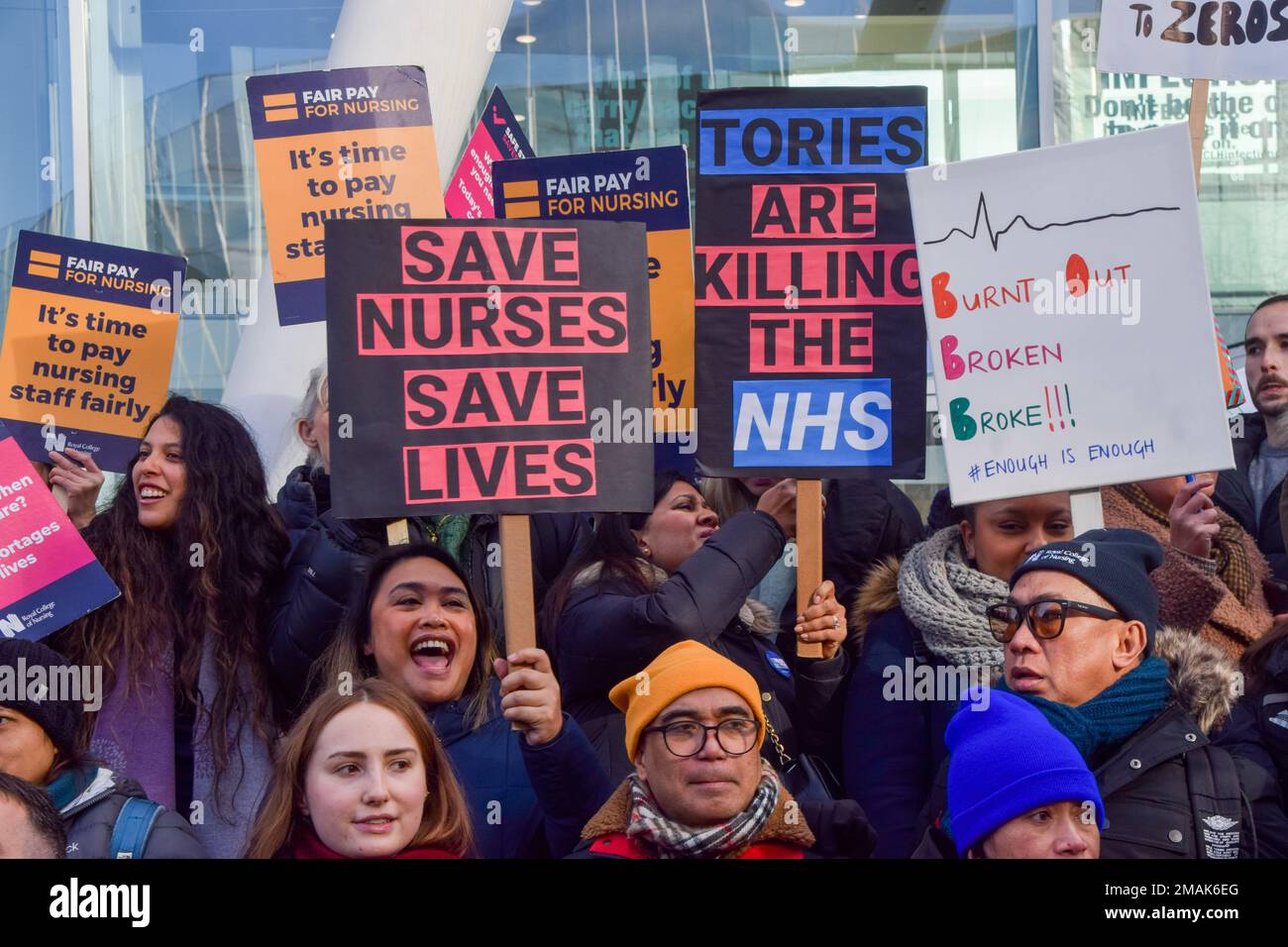 London, UK. 19th January 2023. Picket outside University College ...