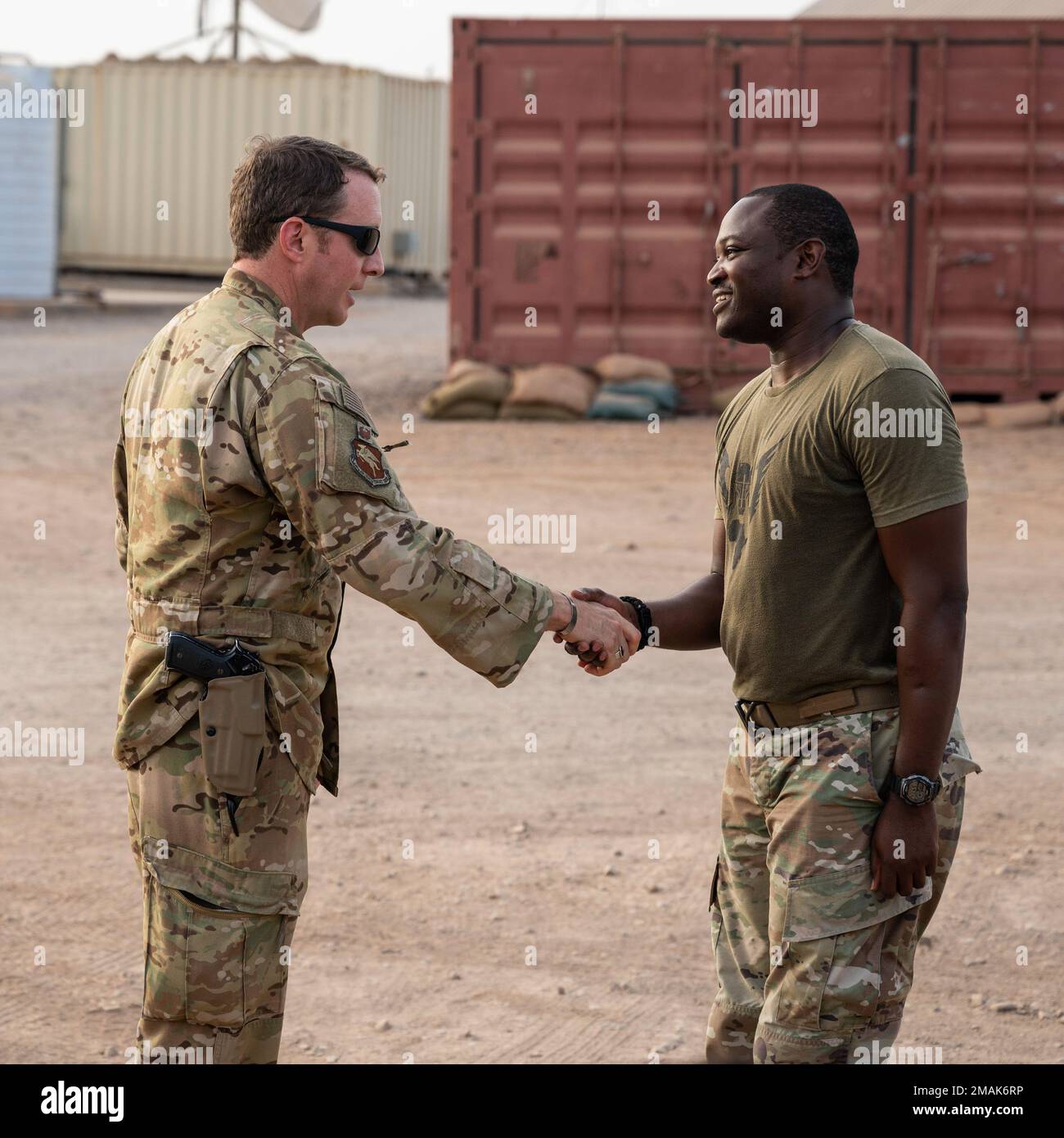 U.S. Air Force Col. Matthew Bartlett, left, 449th Air Expeditionary ...