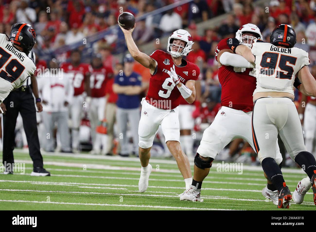 Fresno State quarterback Jake Haener finds a receiver against Oregon ...