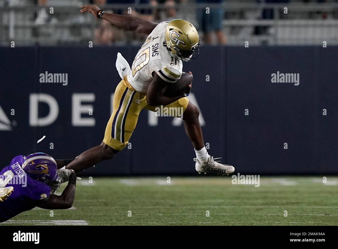 Georgia Tech quarterback Jeff Sims (10) runs the ball against Western ...