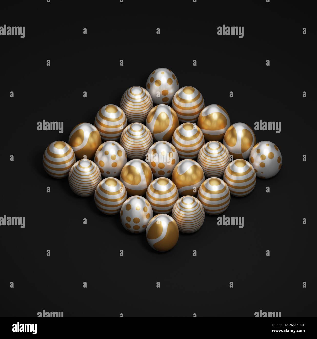 gold egg isometric 3d render easter illustration Stock Photo - Alamy