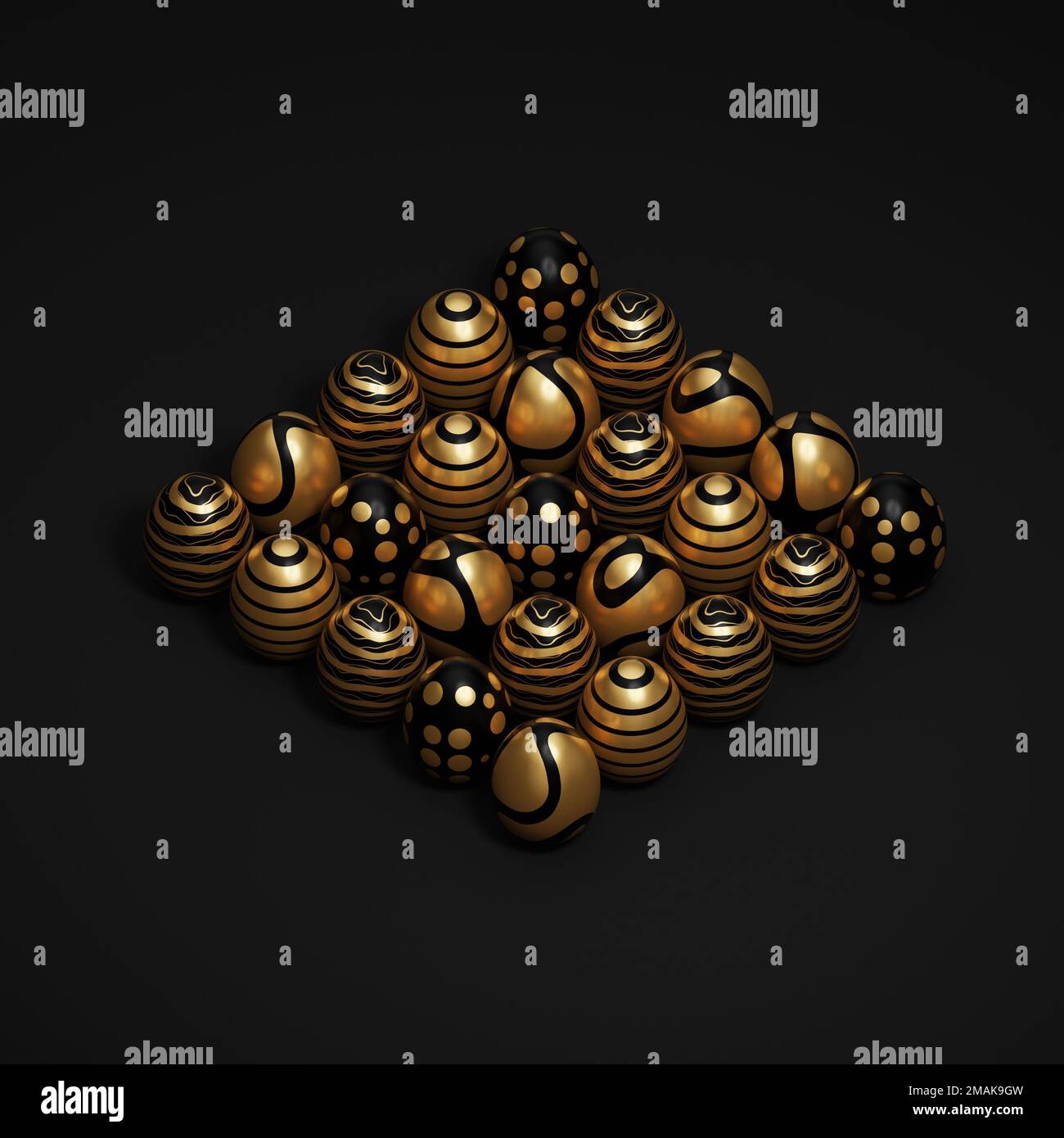 gold egg isometric 3d render easter illustration Stock Photo - Alamy