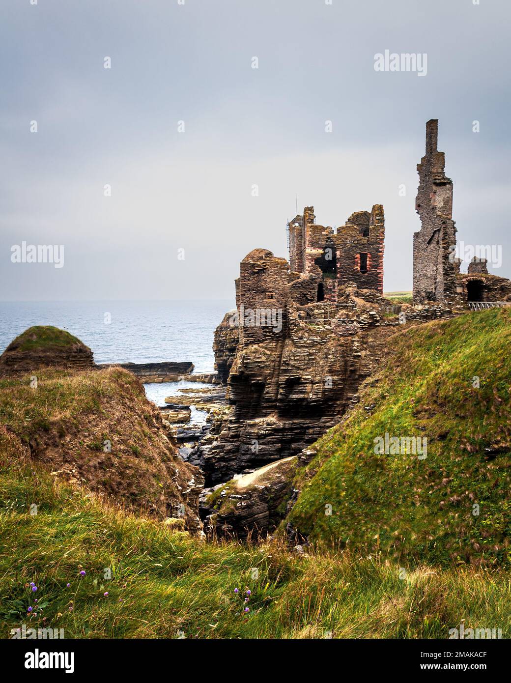 Castle Sinclair Girnigoe, dating from the late 15th century, sits atop ...